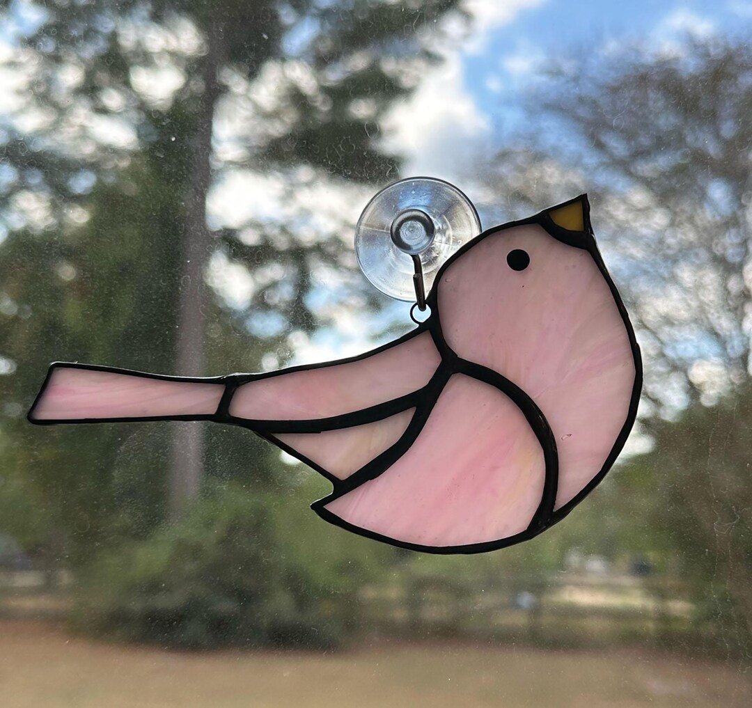 Elegant Stained Glass Bird Window Hanging - Nature's Beauty Sun Catcher ...
