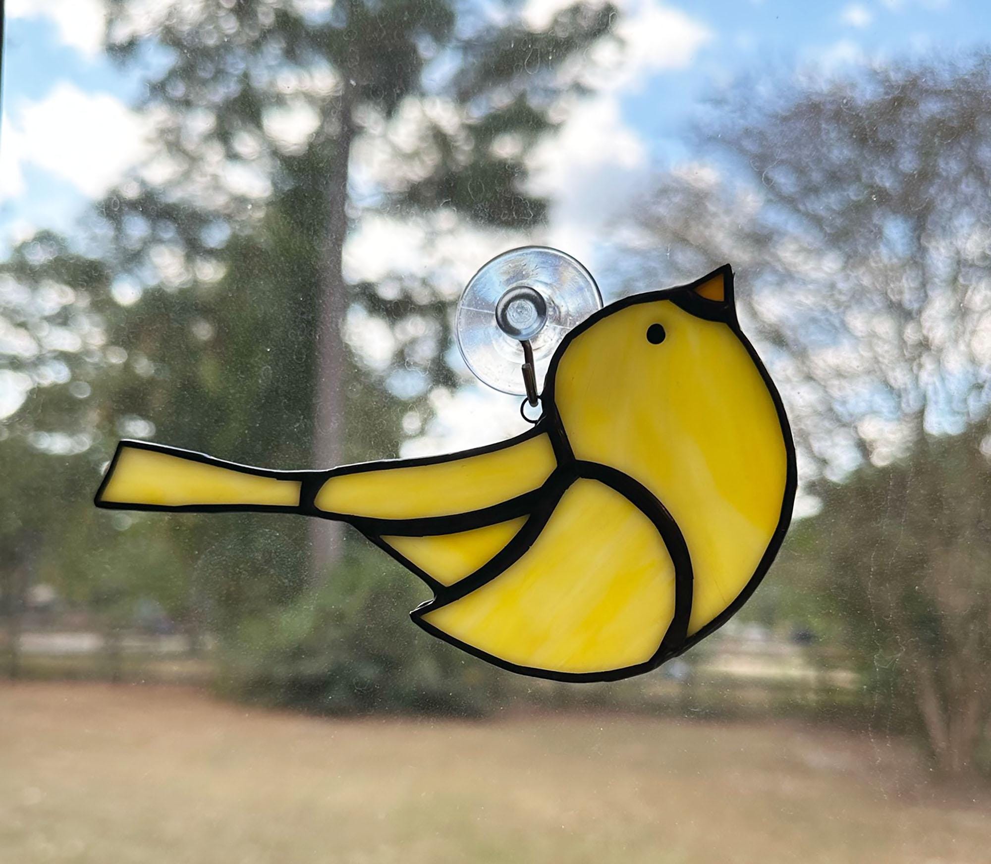 Elegant Stained Glass Bird Window Hanging Nature's Beauty Sun Catcher ...
