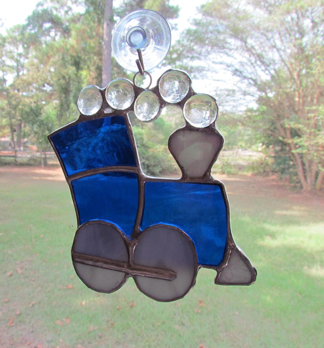 Whimsical Stained Glass Train Suncatcher Window Hanging - Gift for ...