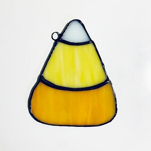 Stained Glass Halloween Candy Corn Suncatcher Ornament Window Decor - Etsy
