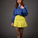 1960's Yellow Mini Cotton and Rayon Skirt - 60's Pale Yellow Mini Skirt ...