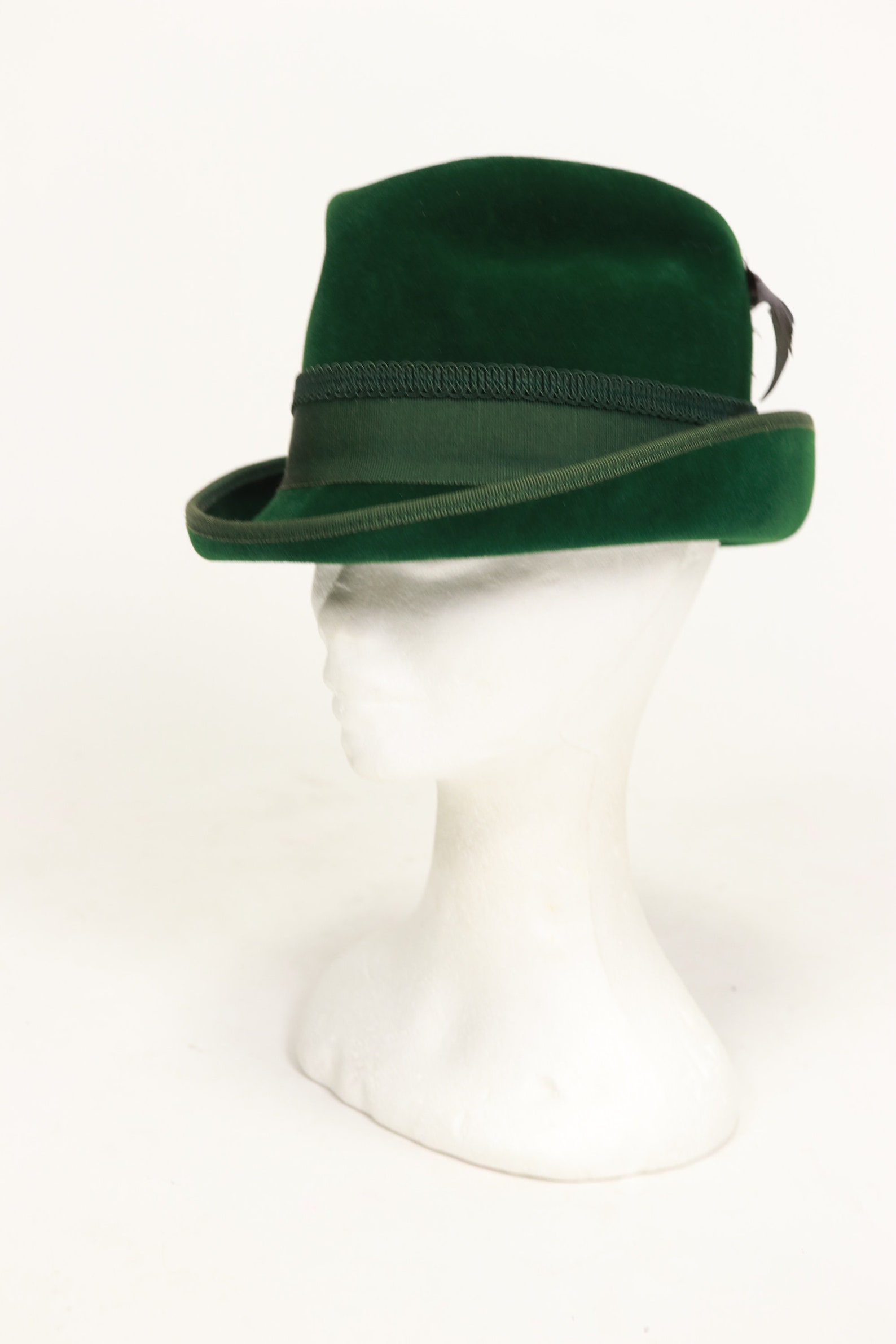 Vintage Green Wool Austrian Alpin Hat Green Felt wool and | Etsy