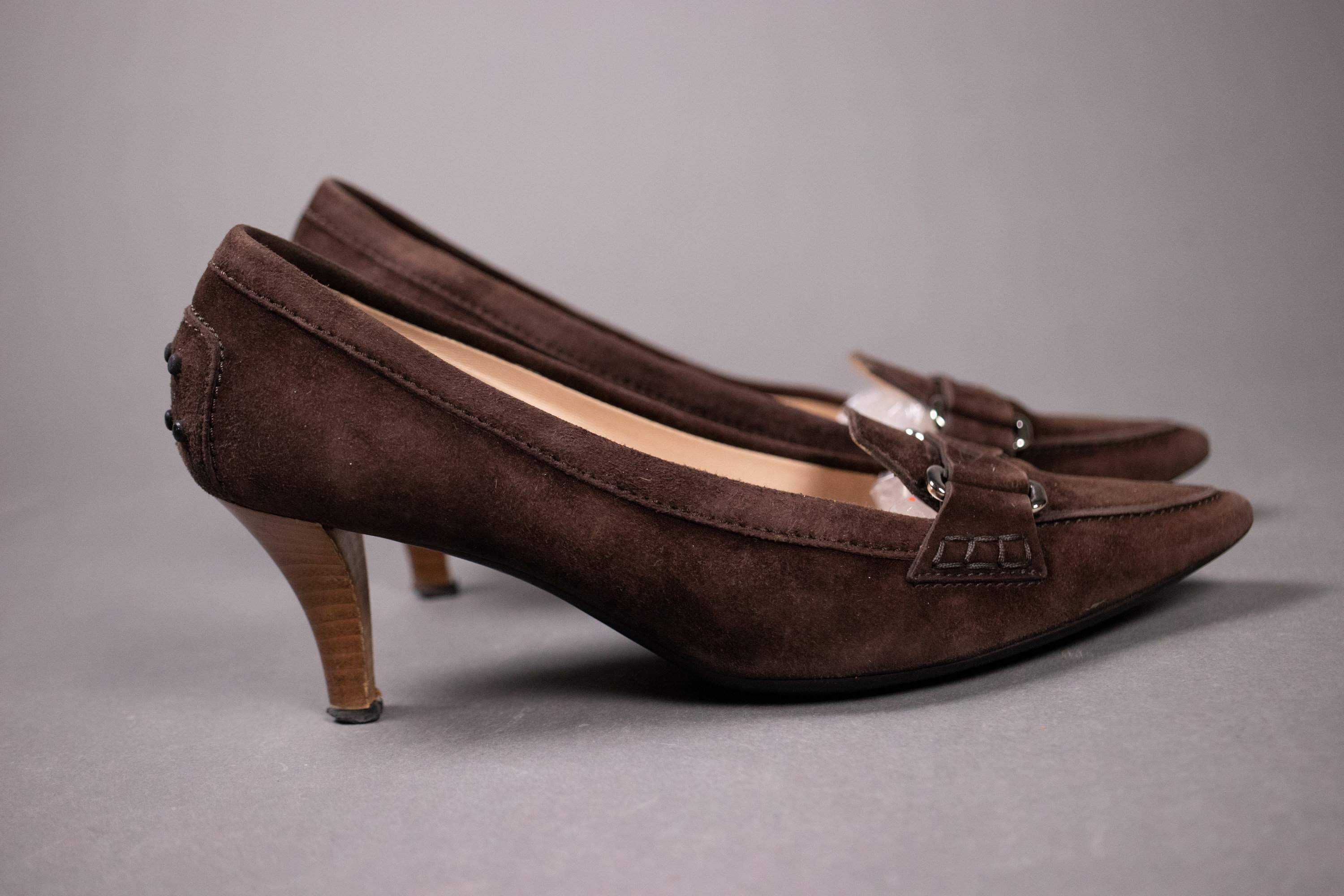 Tod's Brown Suede Leather Moccasin - Tod's Pumps - Size Eu 37.5 Us 7 - Etsy