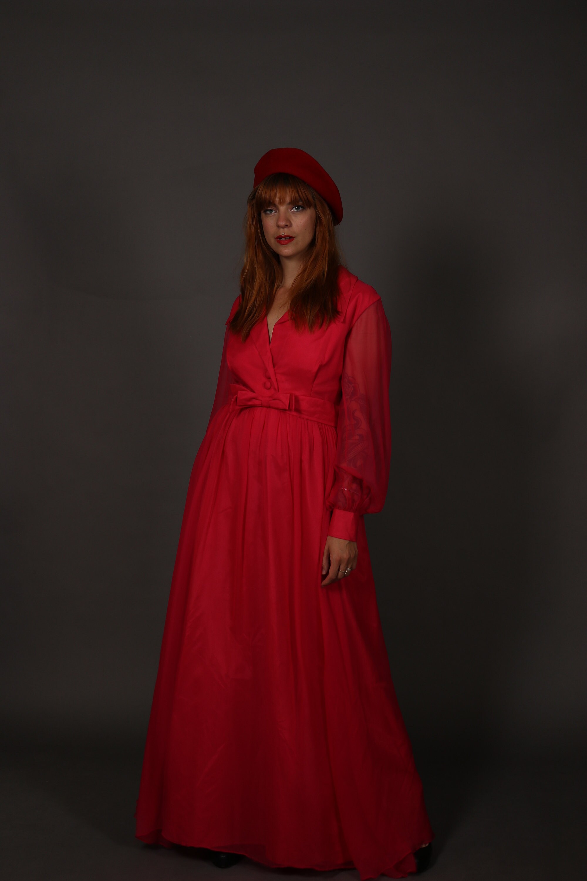 1960's Emma Domb Union Made Red Silk Evening Dress Size | Etsy