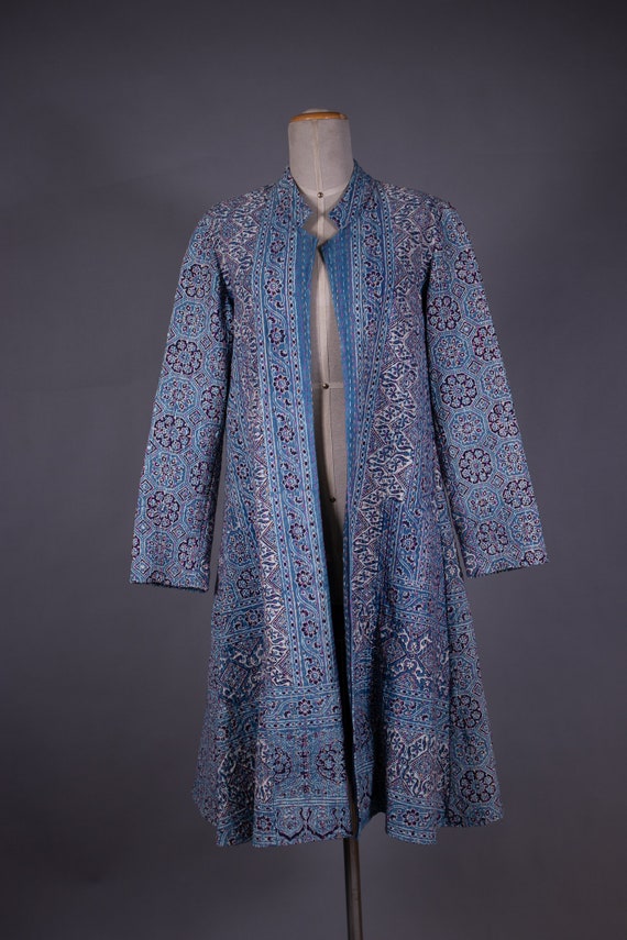 1970's Indian Batik Coat - 70s Indian Cotton Caftan -… - Gem