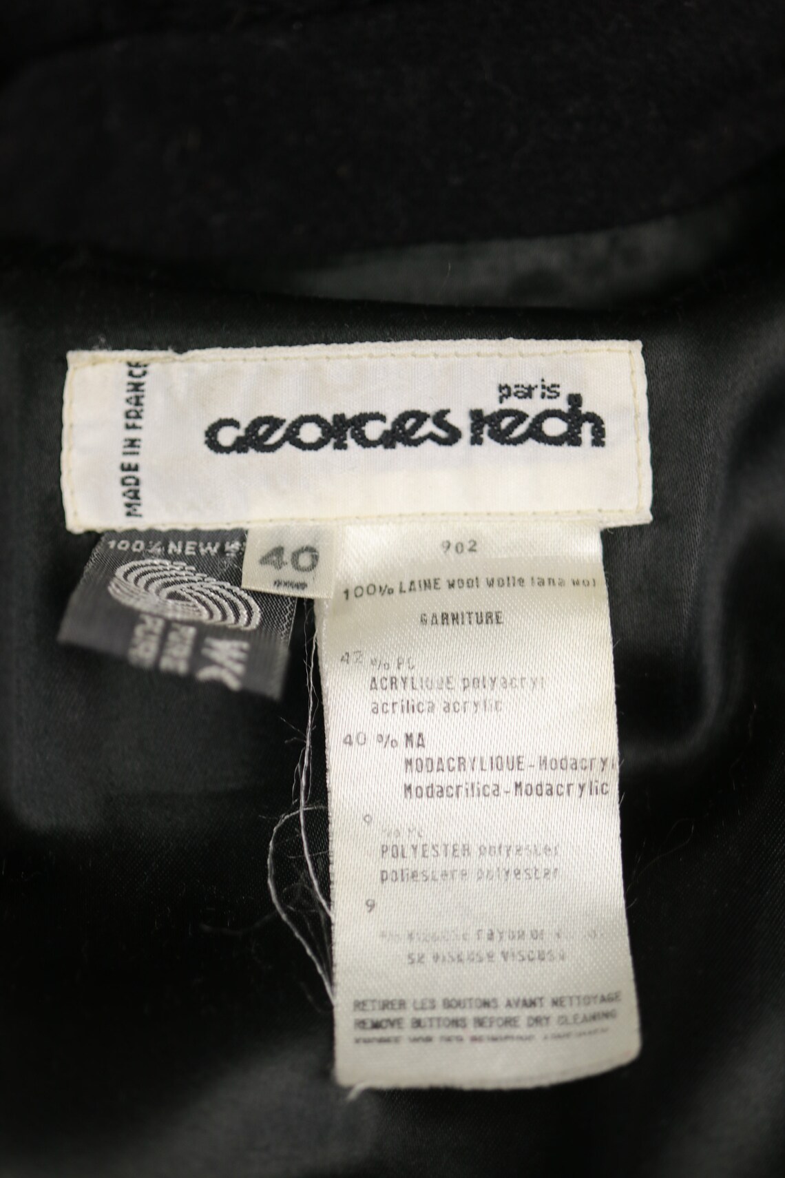 1980s GEORGES RECH Black Wool Coat - Size M - Etsy