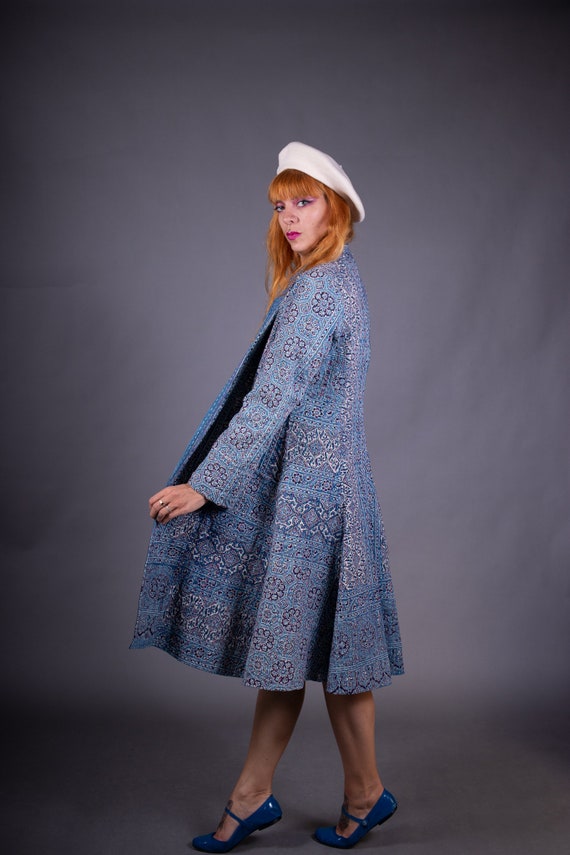 1970's Indian Batik Coat - 70s Indian Cotton Caftan -… - Gem