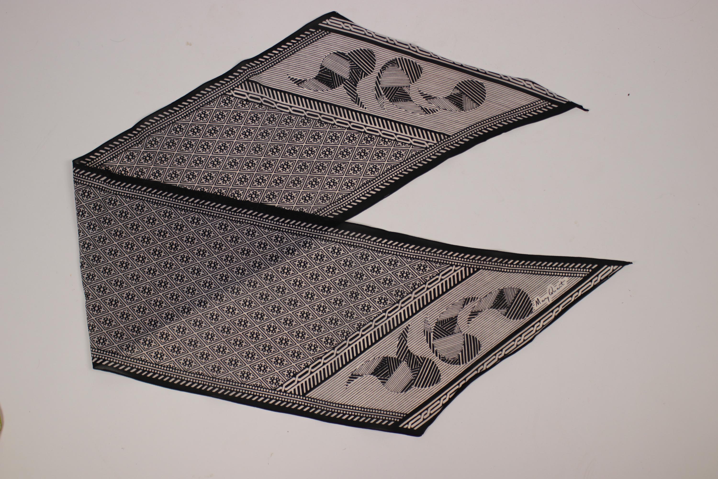 1960s Black and White MARY QUANT Scarf - Etsy