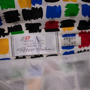 1980's PETER HAHN Silk Suit - 80's Colorful Summer Silk Blouse and ...