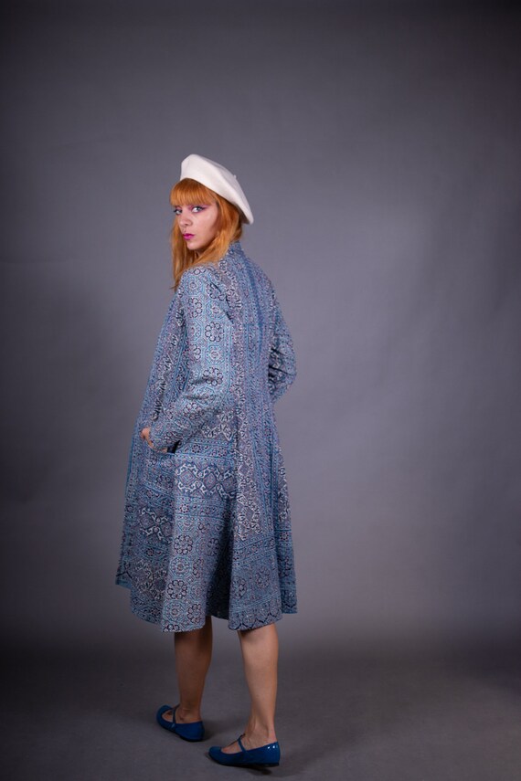 1970's Indian Batik Coat - 70s Indian Cotton Caftan -… - Gem