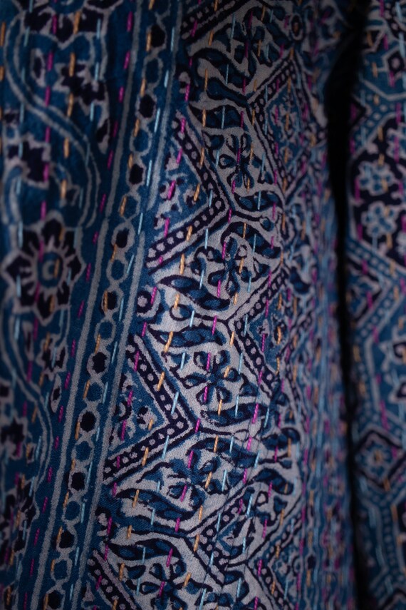 1970's Indian Batik Coat - 70s Indian Cotton Caftan -… - Gem