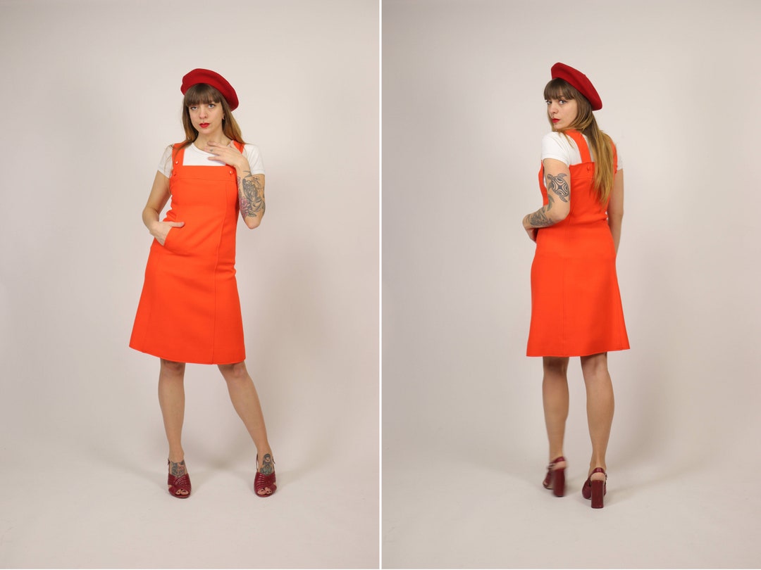 RARE 1960s COURREGES HYPERBOLE Orange Dress Size Xs-s - Etsy