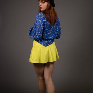 1960's Yellow Mini Cotton and Rayon Skirt - 60's Pale Yellow Mini Skirt ...