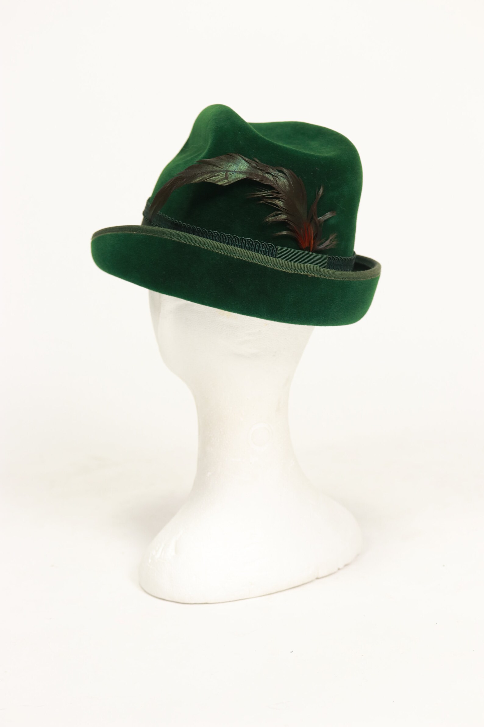 Vintage Green Wool Austrian Alpin Hat Green Felt wool and | Etsy