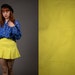 1960's Yellow Mini Cotton and Rayon Skirt - 60's Pale Yellow Mini Skirt ...