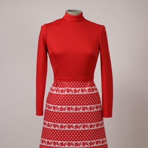 1960s Floral Red Mod Girl Dress - Size S - Etsy