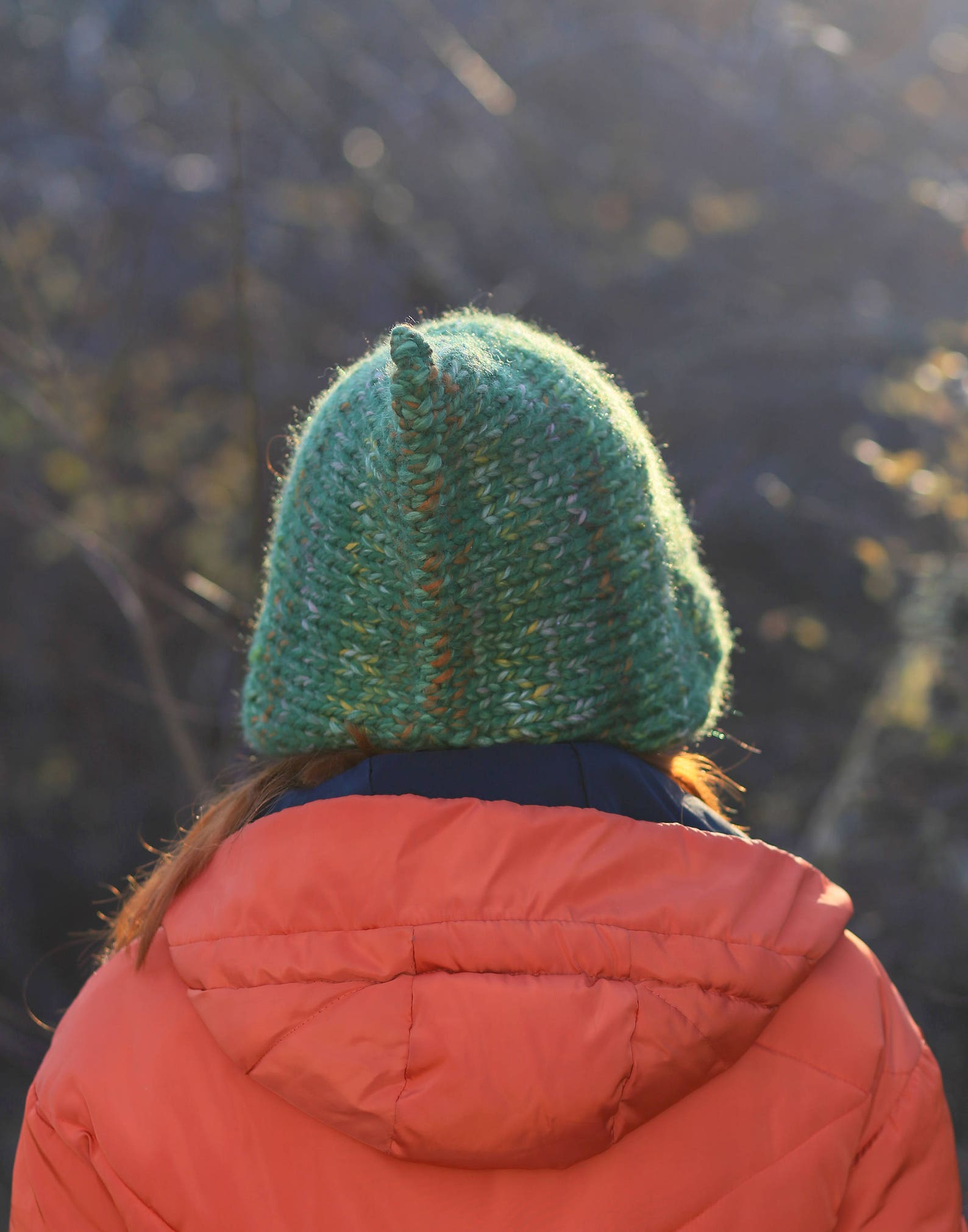 Hand-knitted Hooded Cowl: Forest Green Chunky Yarn Bonnet - Etsy