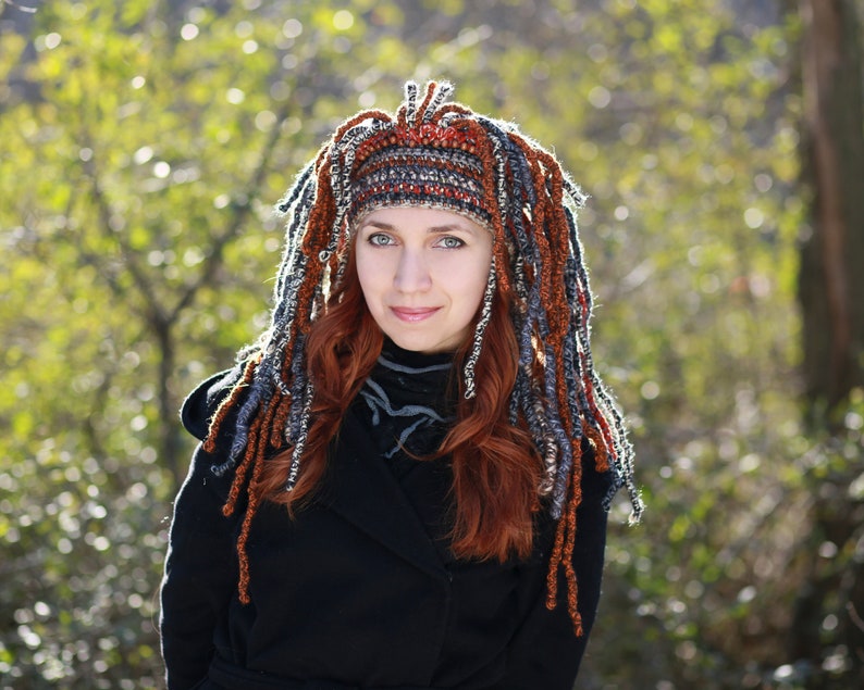 Dreadlocks City Shaman Crochet Adult Hat Embroidered Wood - Etsy