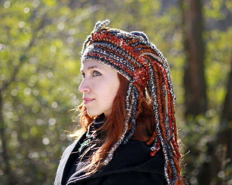 Dreadlocks City Shaman Crochet Adult Hat Embroidered Wood - Etsy