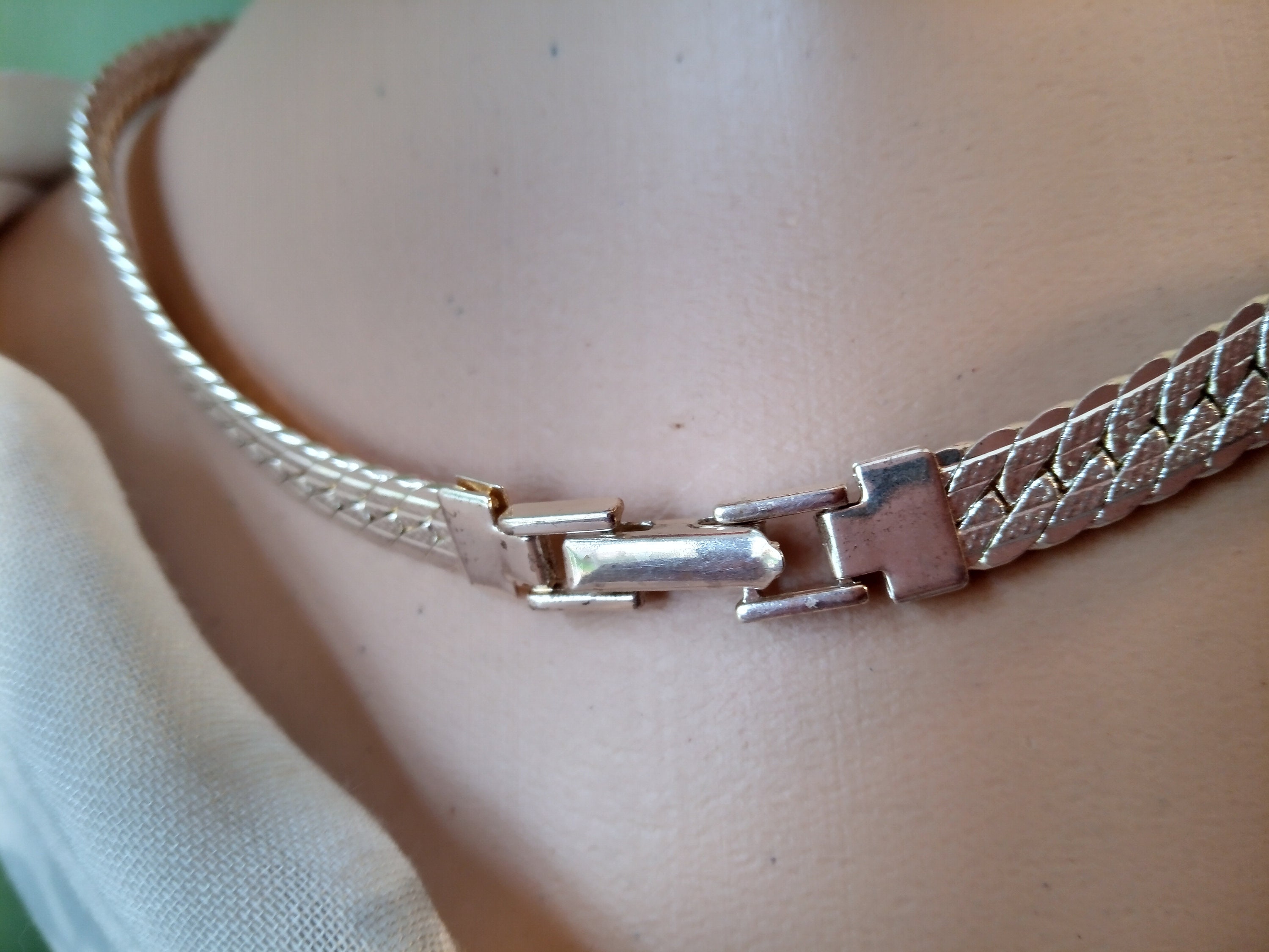 Vintage Signed Napier Silver Tone Flat Weave Wishbone Collar - Etsy