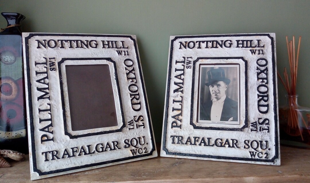 Pair of Large Vintage Quirky Photo Frames - London Theme / Place Names ...