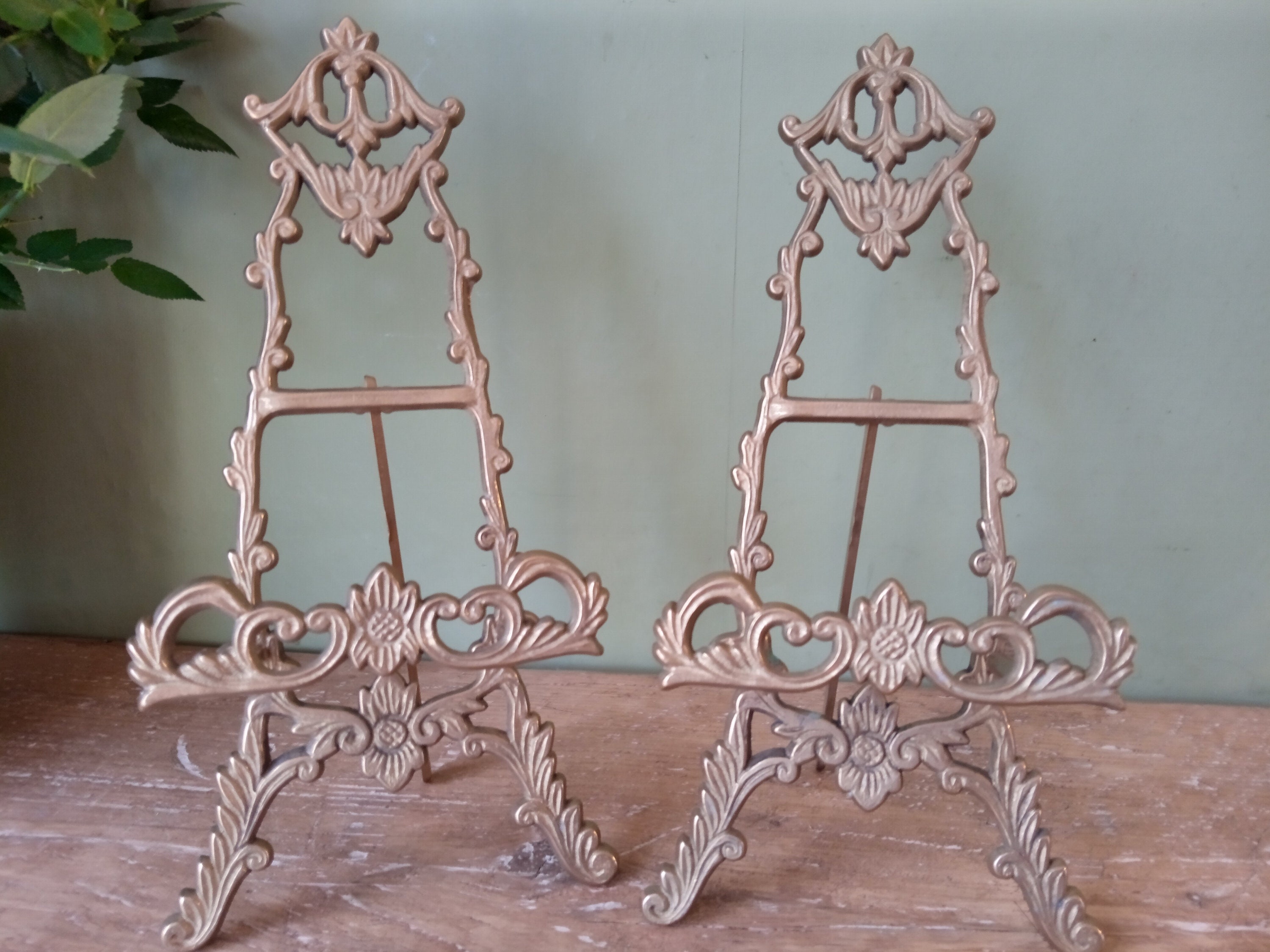 Lovely Pair of Antique / Vintage Bronze Easel Photo / Picture Frames ...