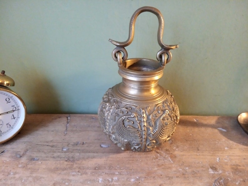 Rare Antique Bronze Sri Lankan Temple Ewer / Indian Holy Water Pot ...