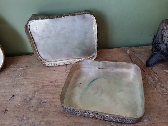 Antique Chinese Shard Box / Porcelain Copper and Silv… - Gem