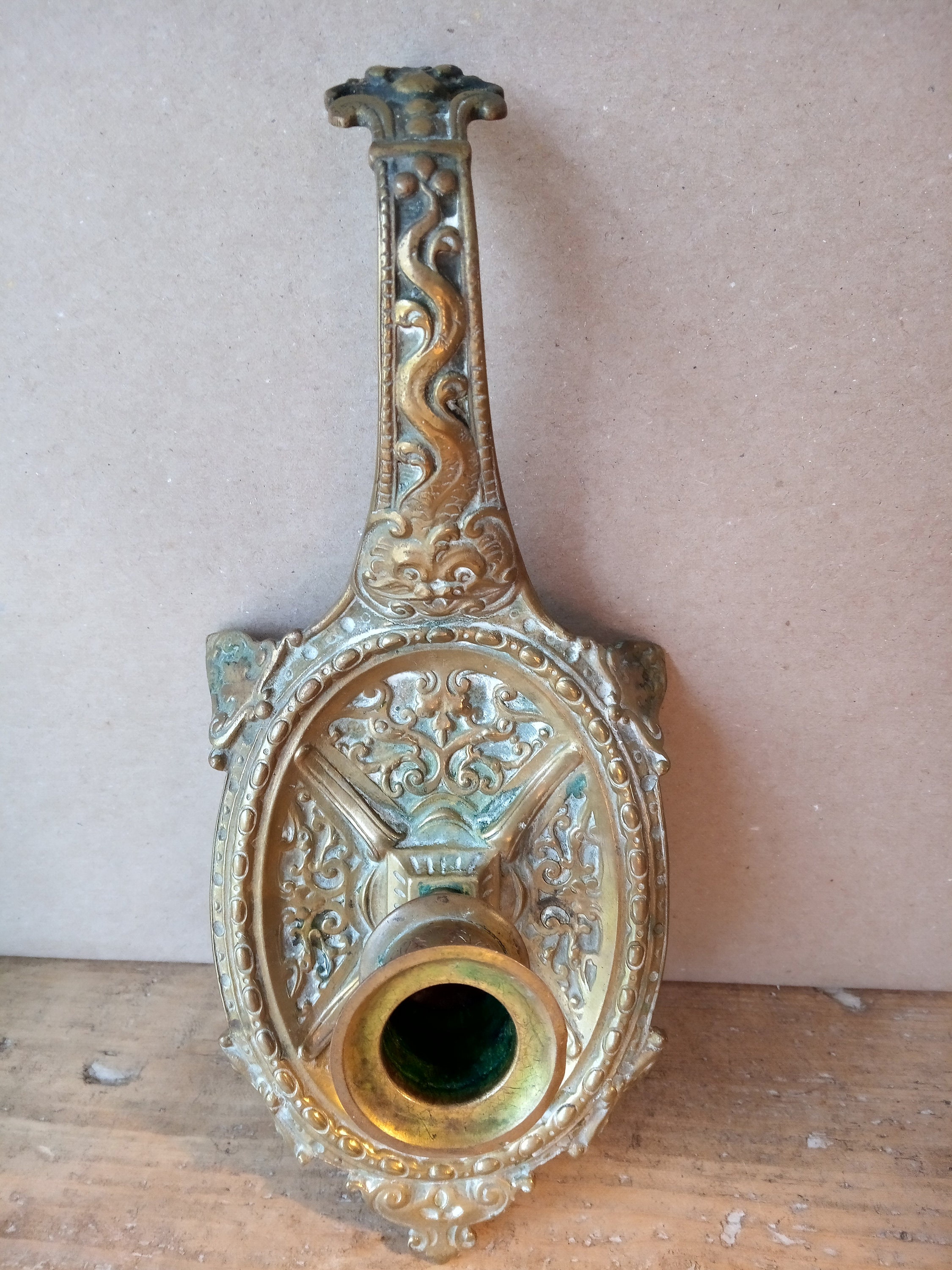 Antique / Vintage Brass Ornate Chamberstick with Sea Dragon | Etsy