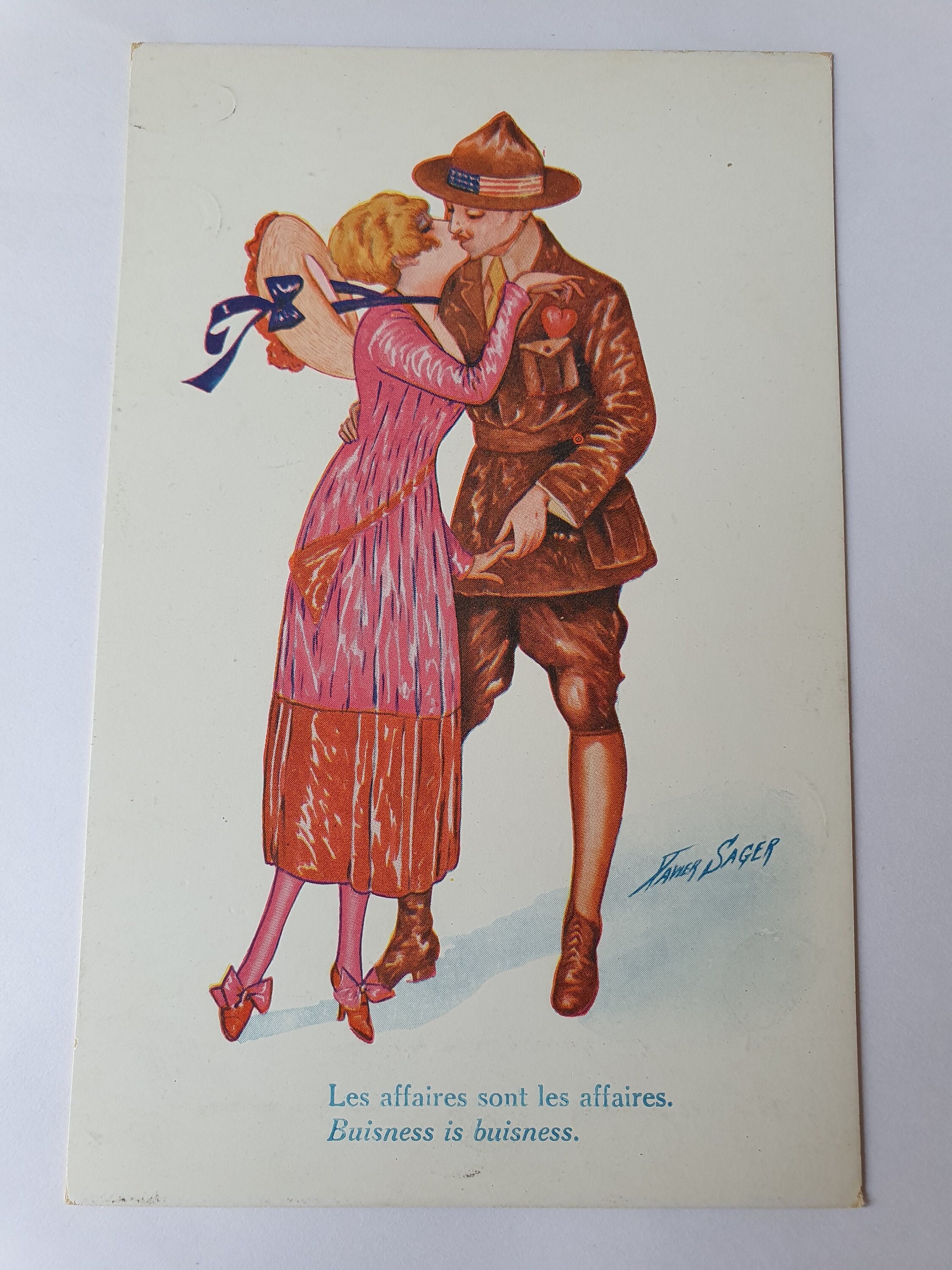 Vintage Postcard Art Deco Artist Signed Xavier Sager Propaganda WW1 ...