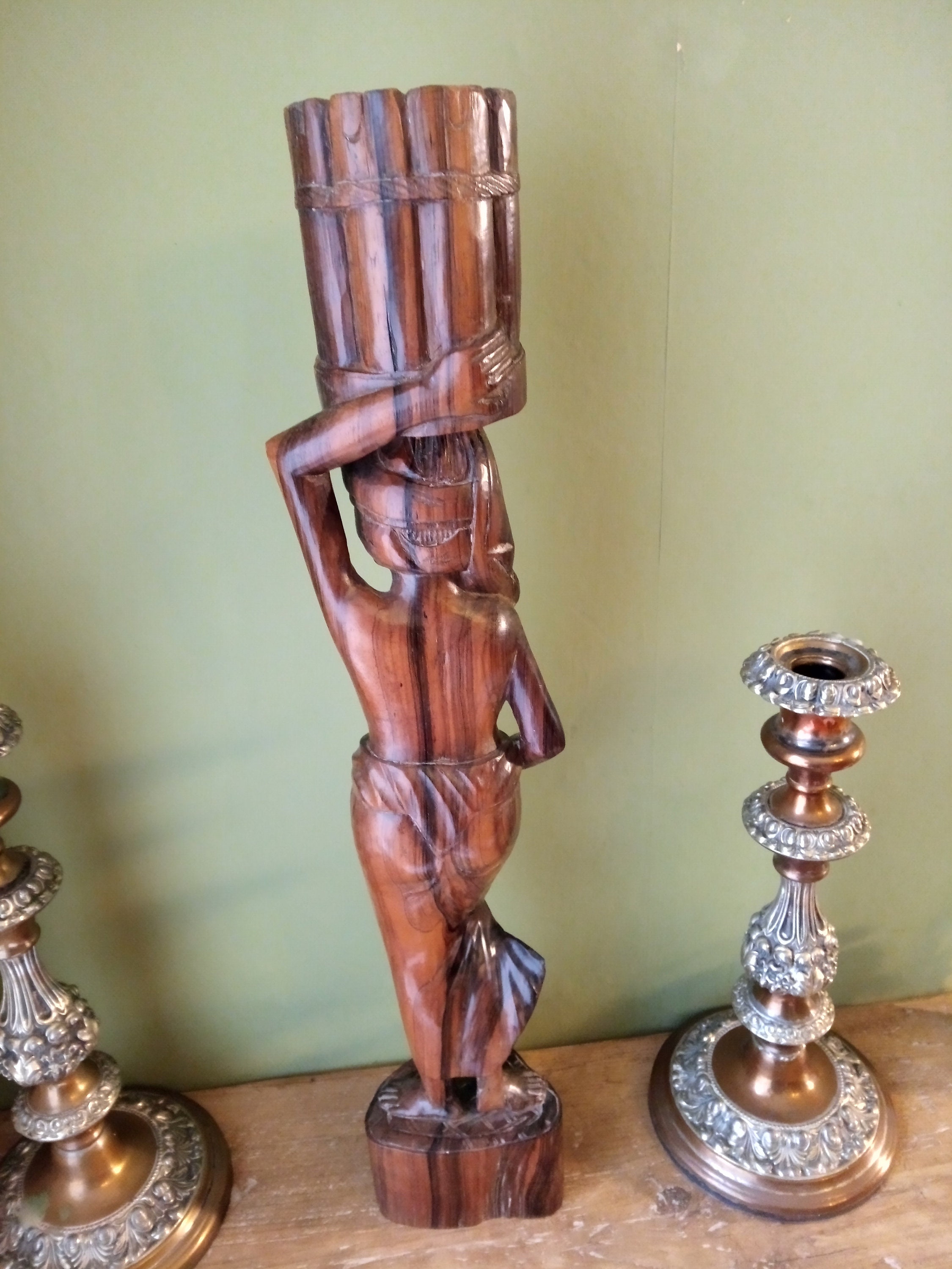 Tall Antique Coromandel Wooden Lady / Woman Statue / Figure | Etsy