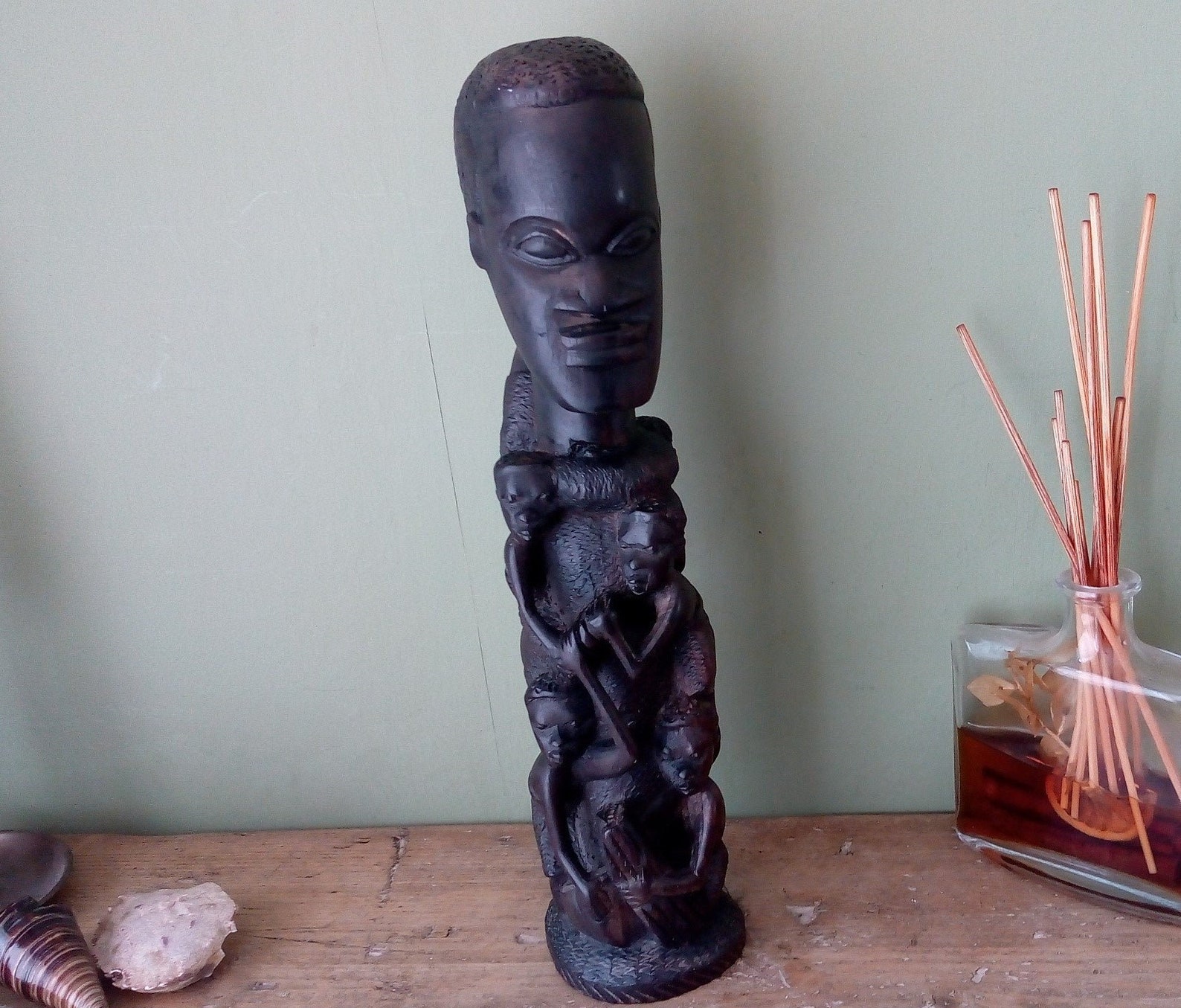 Antique Makonde Ebony Carved Wood Tree of Life / African Tribal Art ...