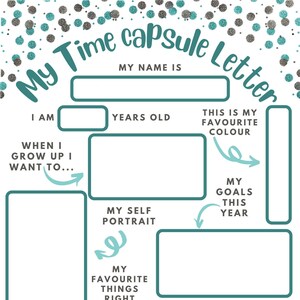 Children's Time Capsule Letter Instant Download - Etsy
