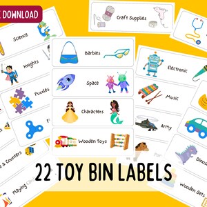 Children's Draw Labels, Instant Download Printable, Craft Organisation ...