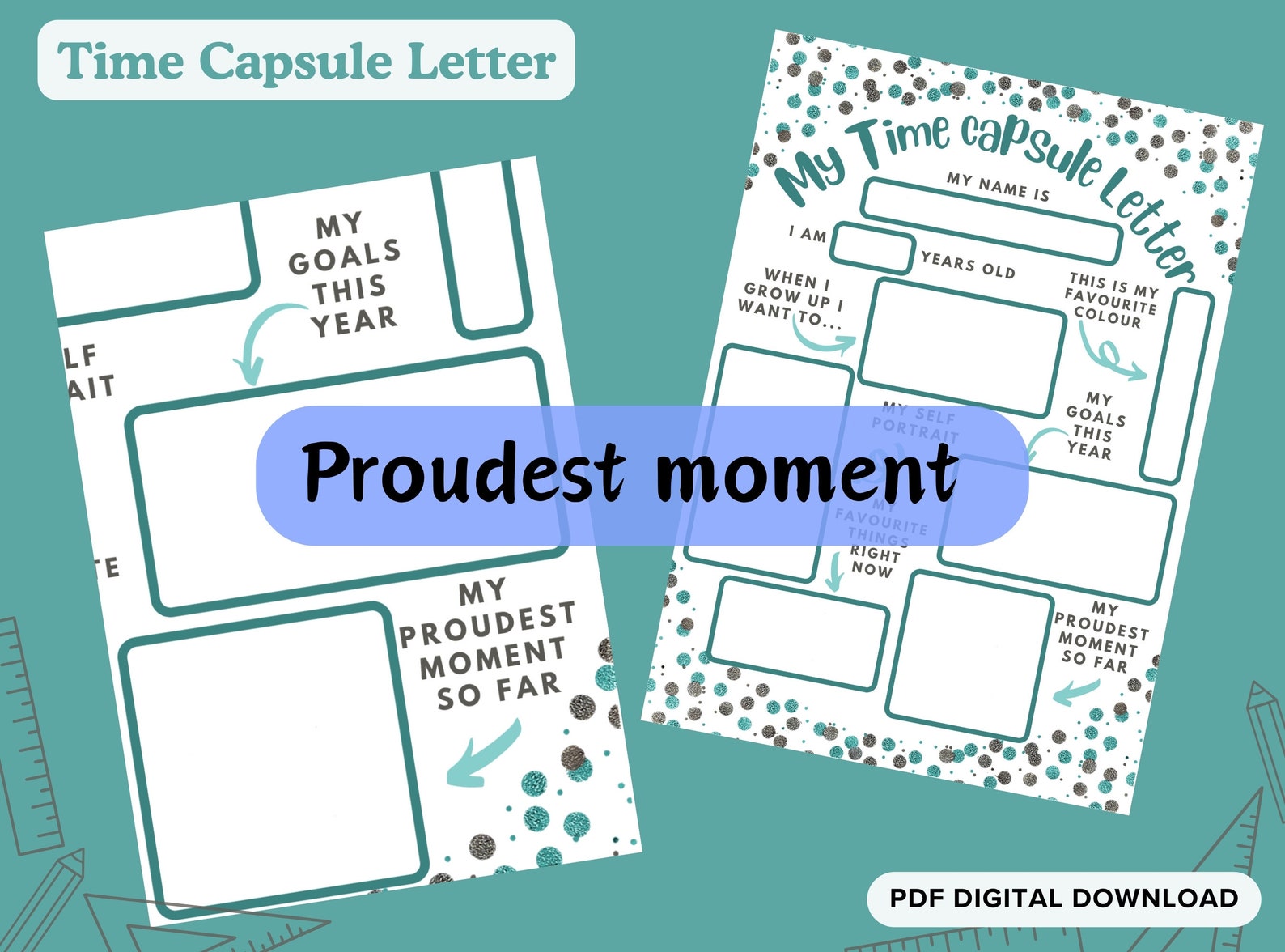 Children's Time Capsule Letter, Instant Download Printable, First ...