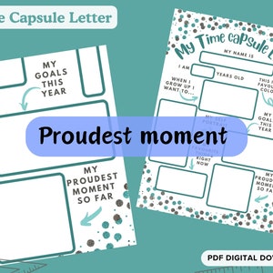 Children's Time Capsule Letter, Instant Download Printable, First ...