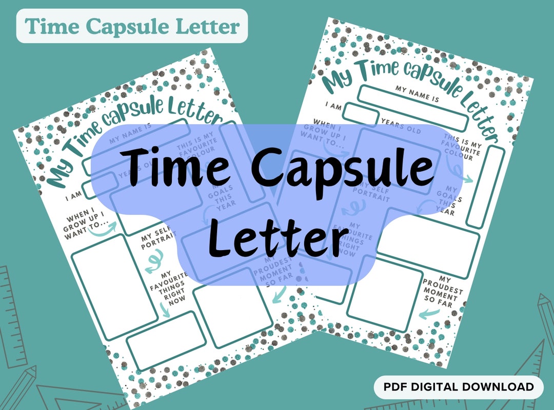 Children's Time Capsule Letter, Instant Download Printable, First ...