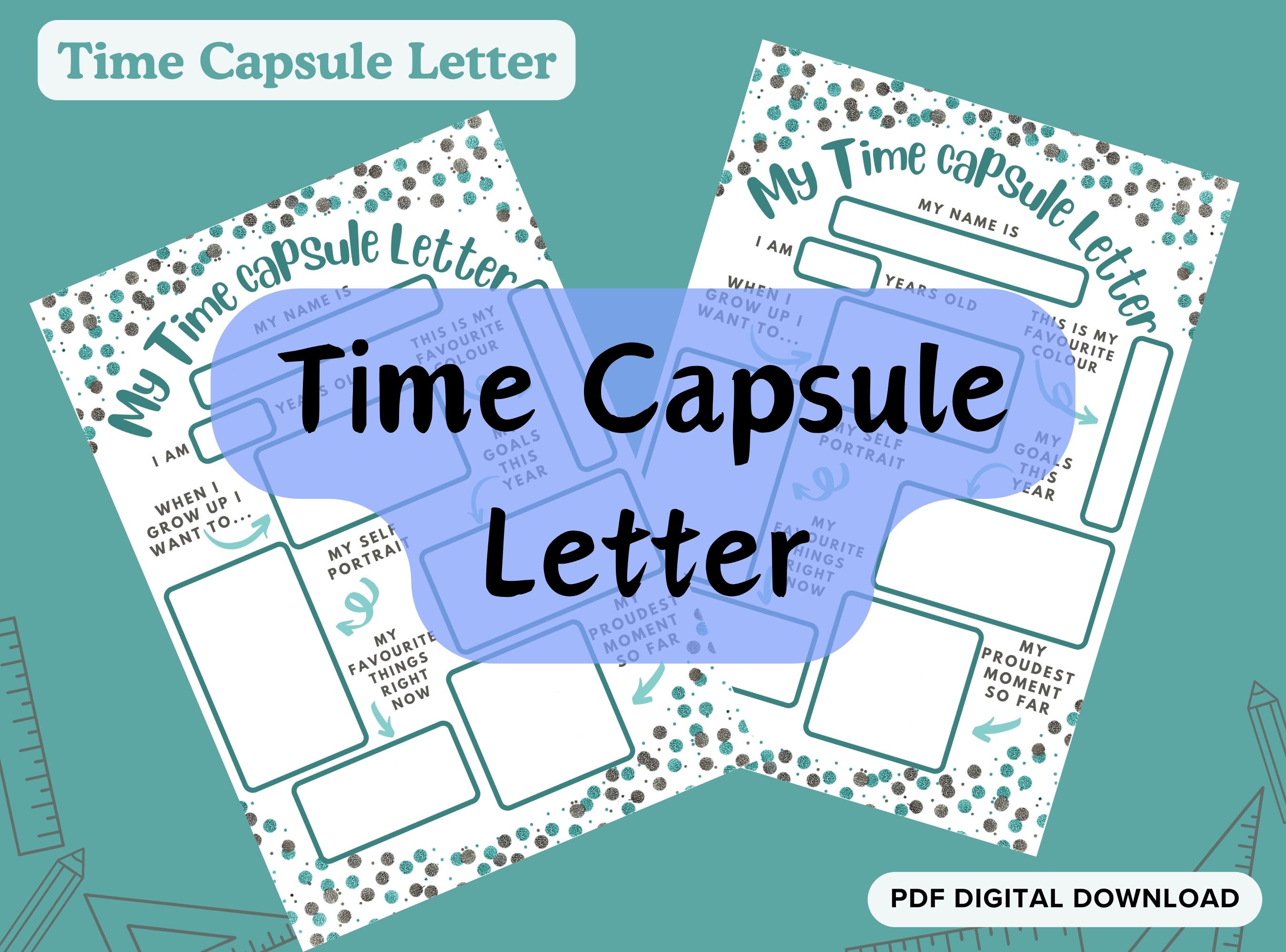 Children's Time Capsule Letter, Instant Download Printable, First ...