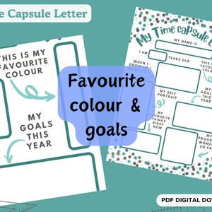 Children's Time Capsule Letter, Instant Download Printable, First ...