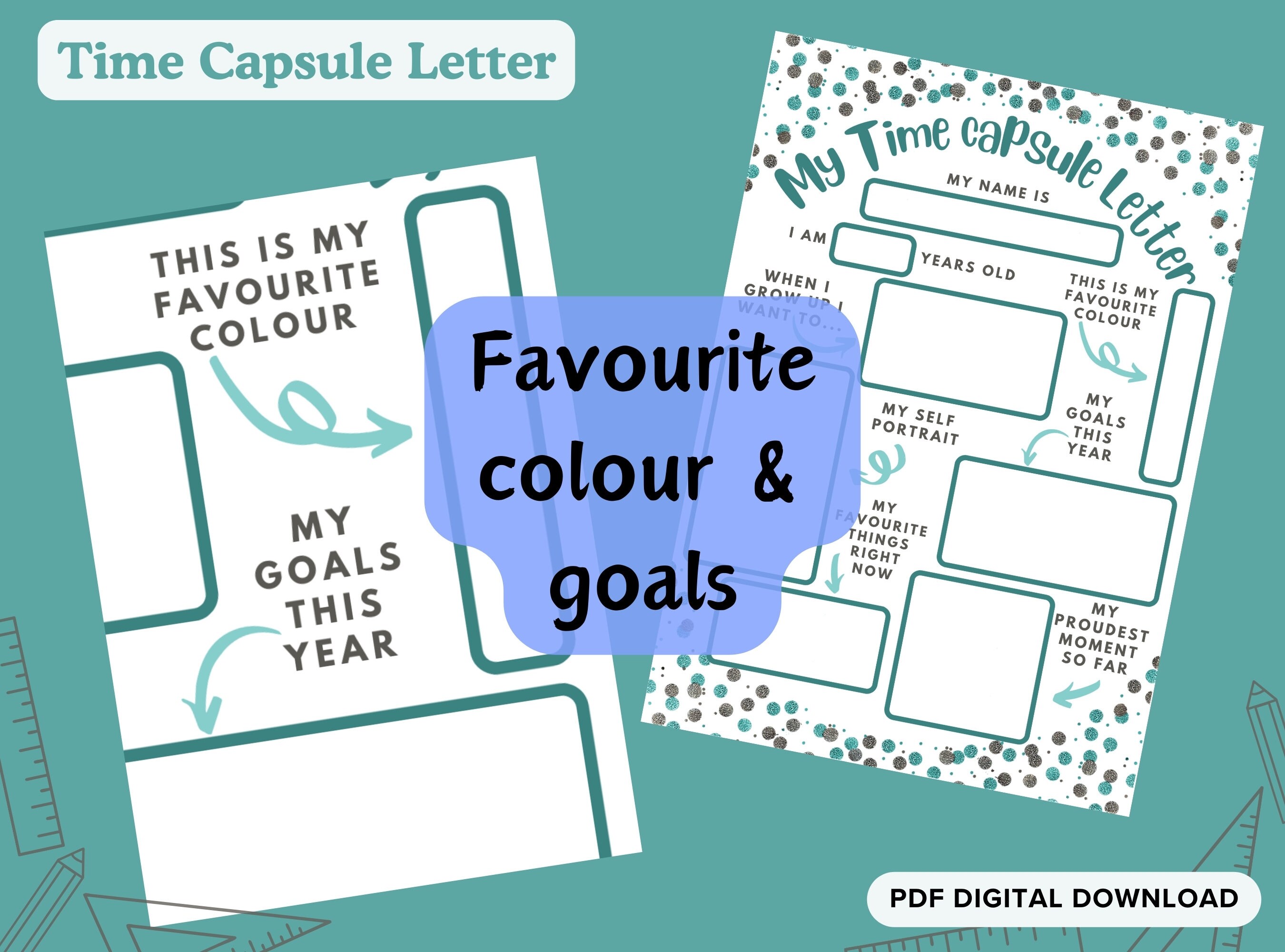 Children's Time Capsule Letter, Instant Download Printable, First ...