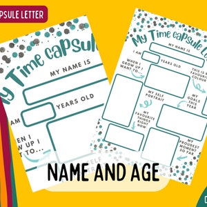 Children's Time Capsule Letter, Instant Download Printable, First ...