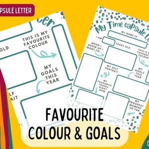 Children's Time Capsule Letter, Instant Download Printable, First ...