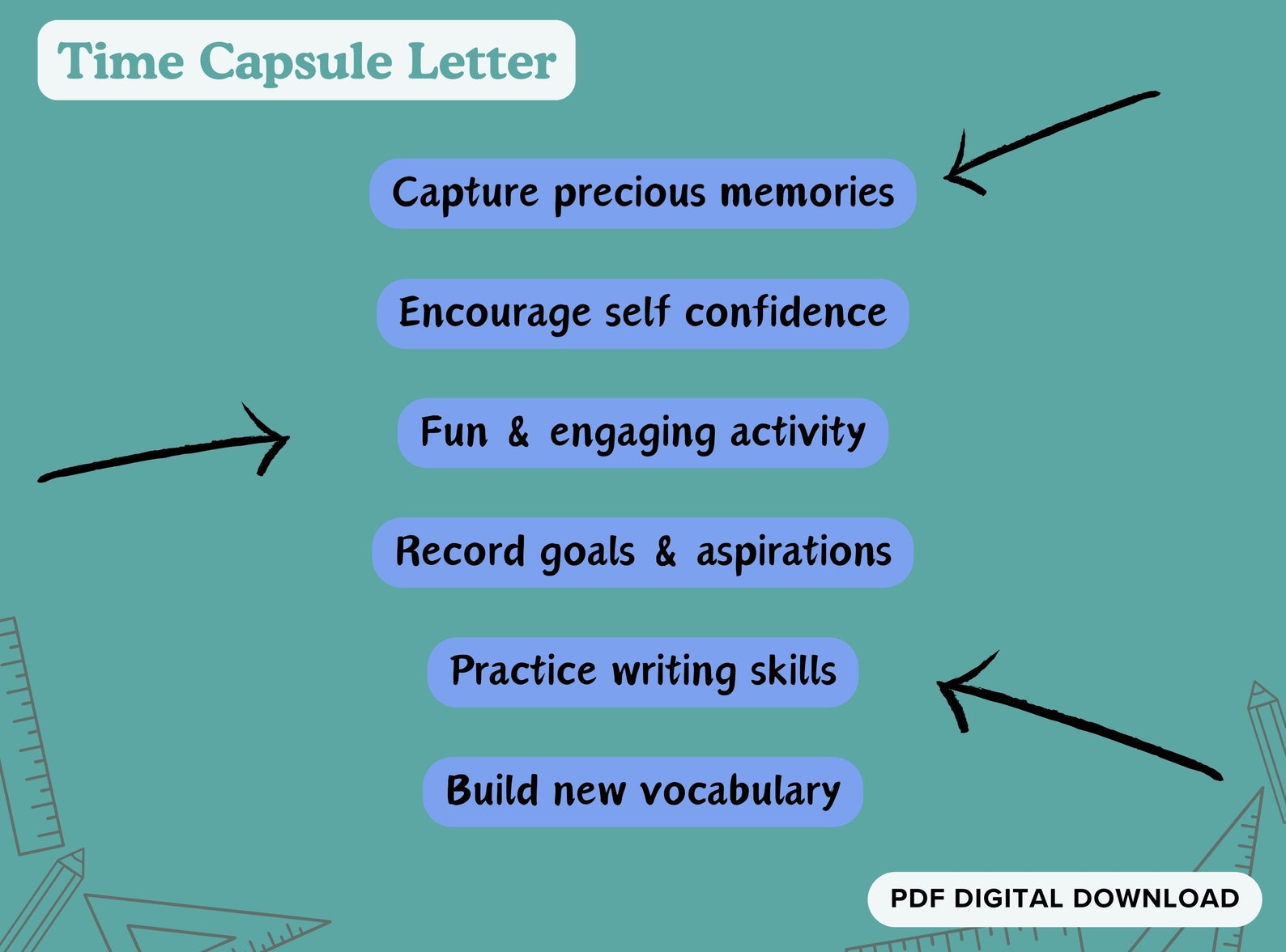 Children's Time Capsule Letter, Instant Download Printable, First ...