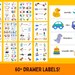 Children's Draw Labels, Instant Download Printable, Craft Organisation ...