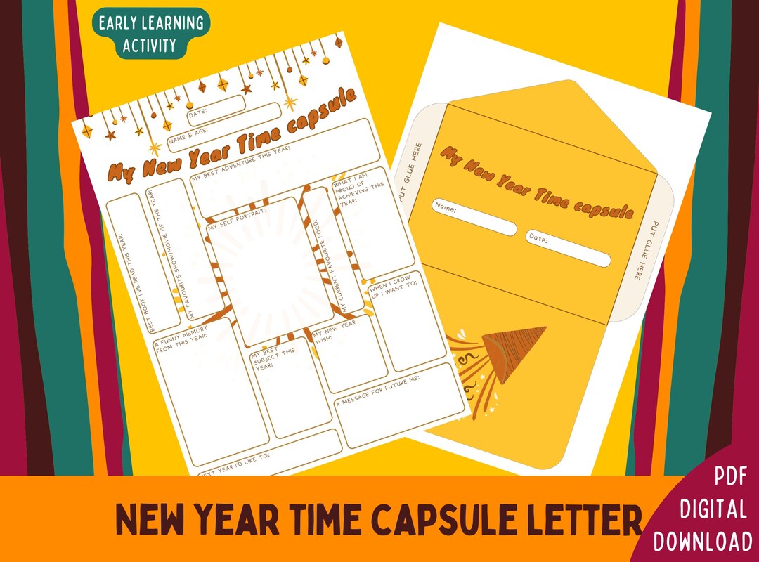 New Year's Eve Time Capsule Letter, Instant Download Printable ...