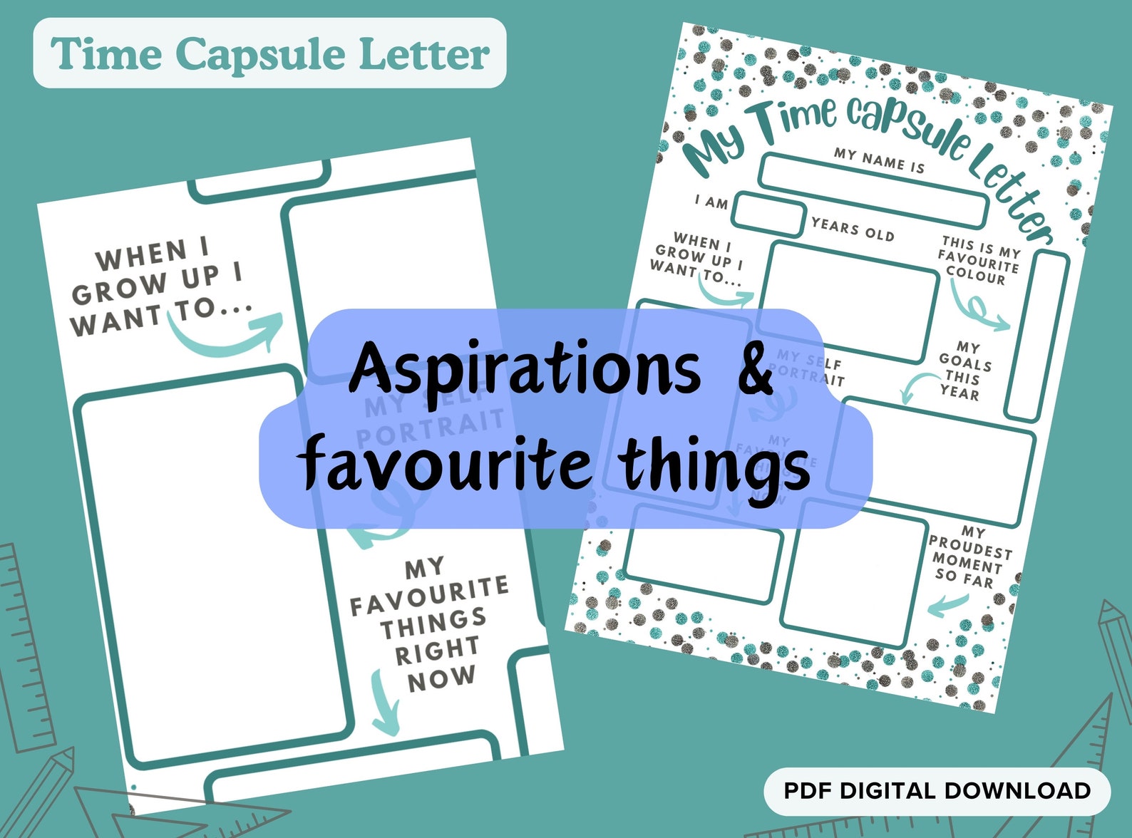 Children's Time Capsule Letter, Instant Download Printable, First ...