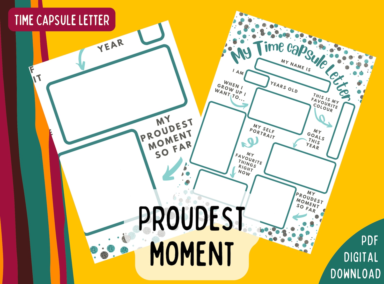 Children's Time Capsule Letter, Instant Download Printable, First ...