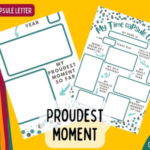 Children's Time Capsule Letter, Instant Download Printable, First ...