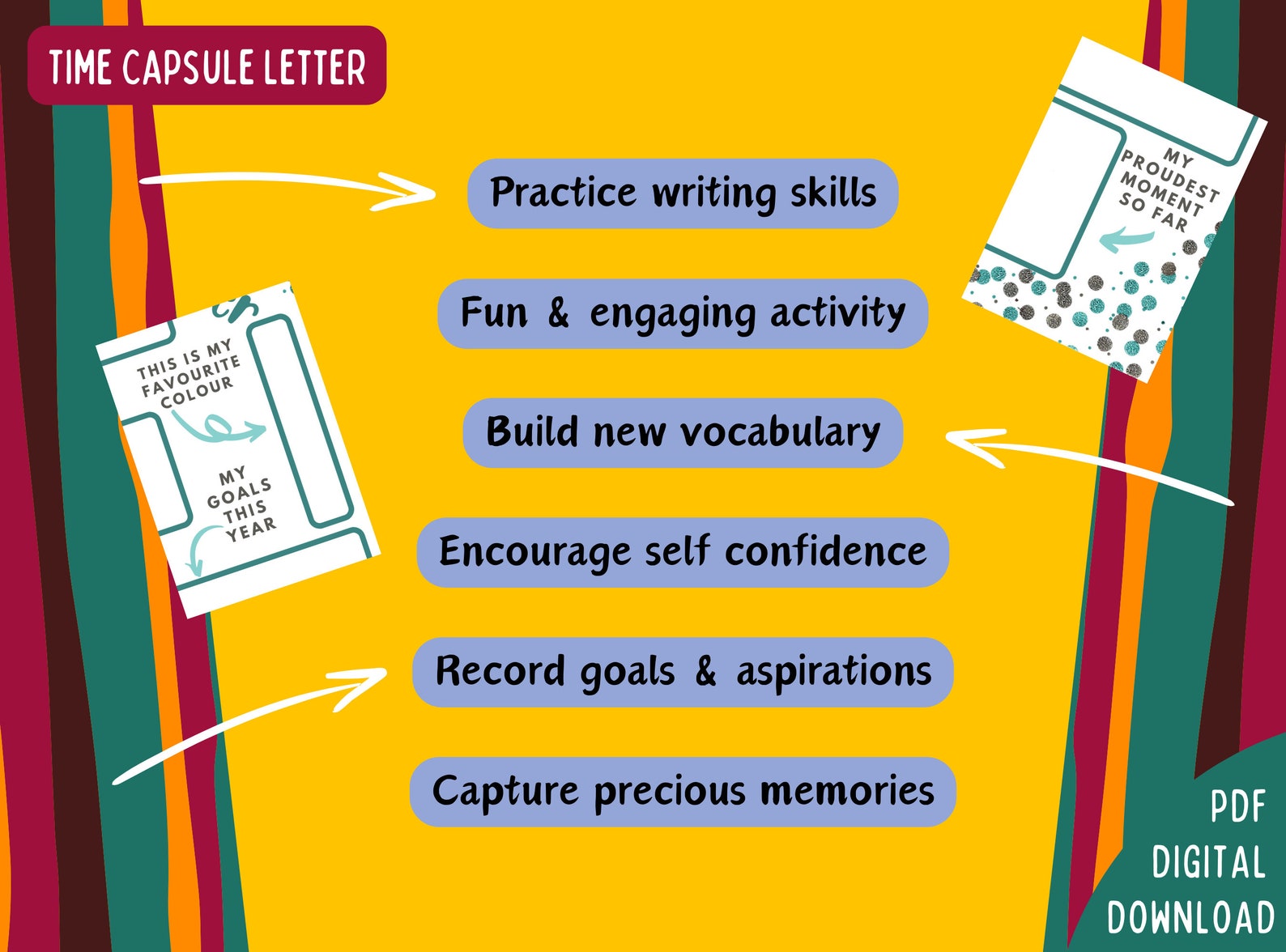 Children's Time Capsule Letter, Instant Download Printable, First ...