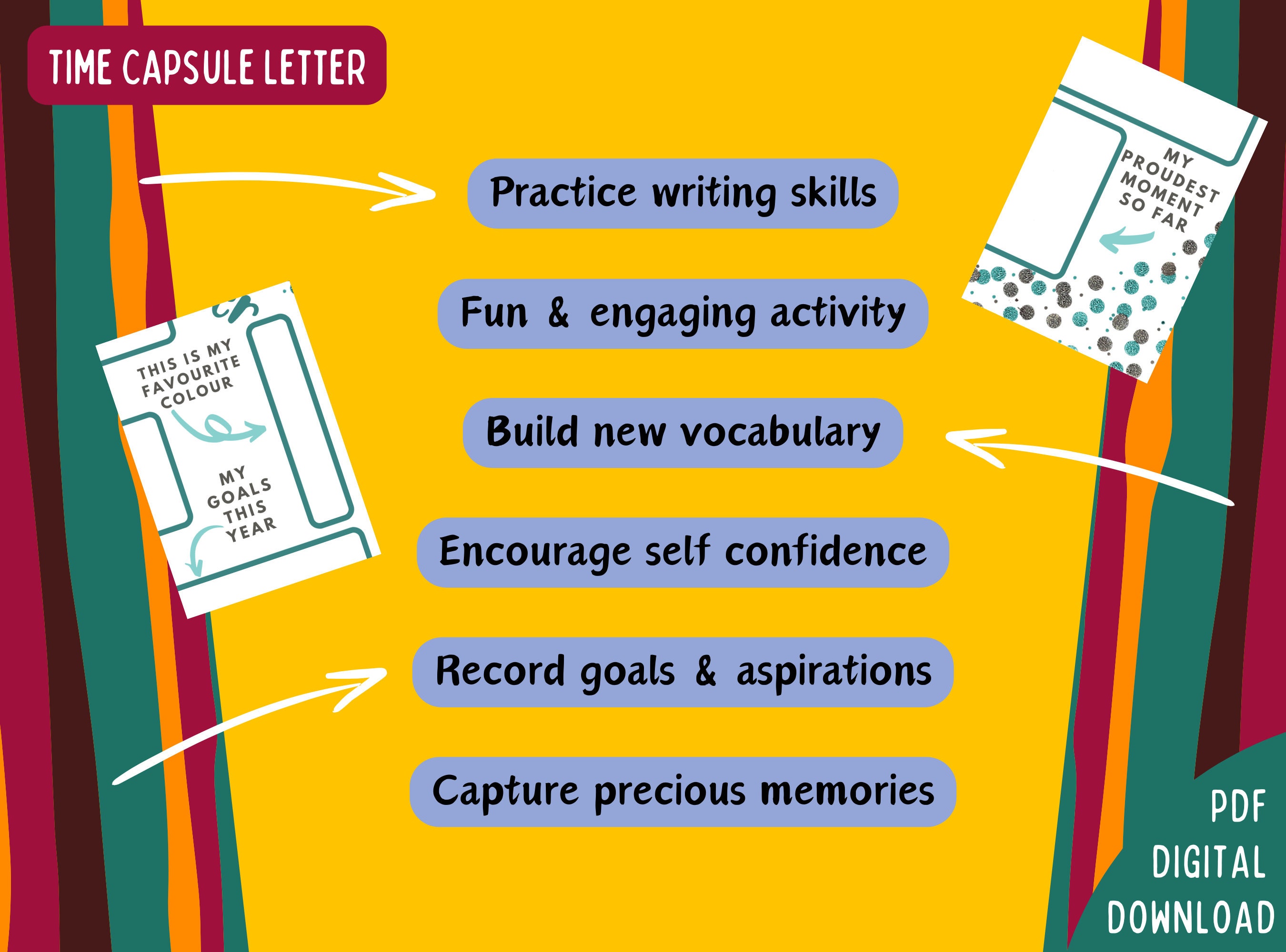 Children's Time Capsule Letter, Instant Download Printable, First ...